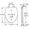 Ashland Soft Close Elongated Closed Enameled Wood Front Toilet Seat in ...