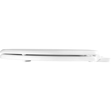 Ashland Soft Close Elongated Closed Enameled Wood Front Toilet Seat in ...