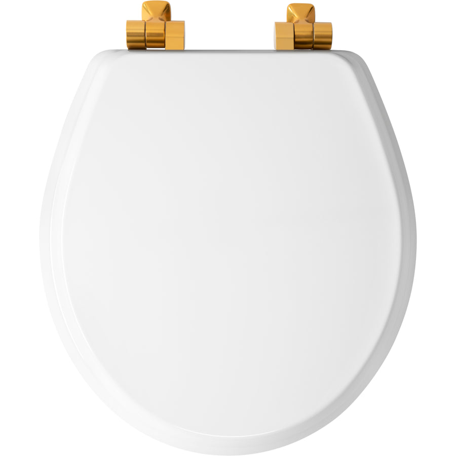 Benton Soft Close Elongated Closed Front Enameled Wood Toilet Seat in ...