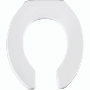 Never Loosens Elongated Open Front Commercial Plastic Toilet Seat in ...